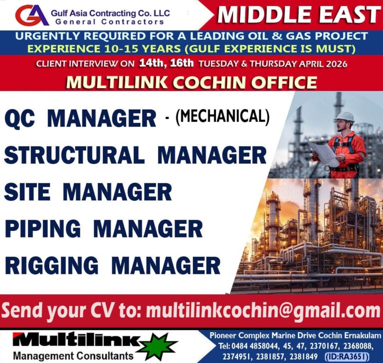 Middle East Oil & Gas Jobs – Urgent Hiring At Gulf Asia Contracting ...